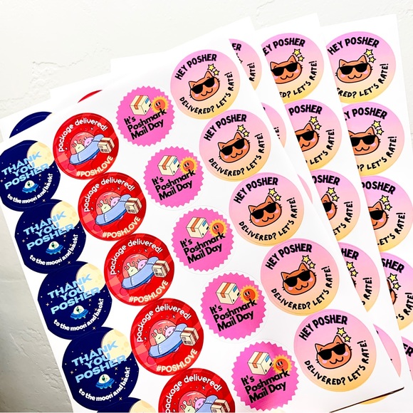 Avery | Office | 8 Poshmark Seller Glossy Packaging Stickers | Poshmark